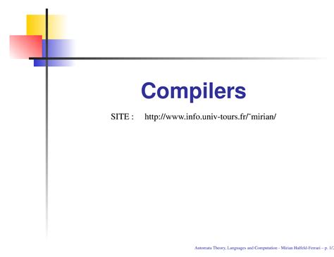 l3 intro compilers reliable compilers site info univ tours ̃mirian introduction compiler