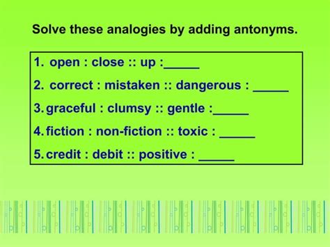 Analogies 1 Six Types Of Analogiespptx