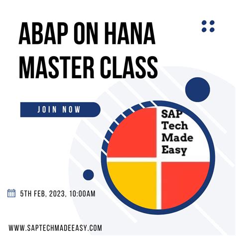 Pankaj Kumar On Linkedin We Have A Free Master Class On Abap On Hana By Pankaj Kumar Schedule