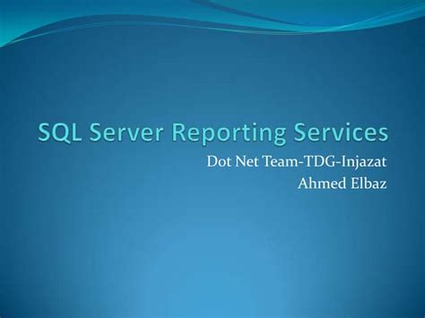 Sql Server Reporting Services Pptx