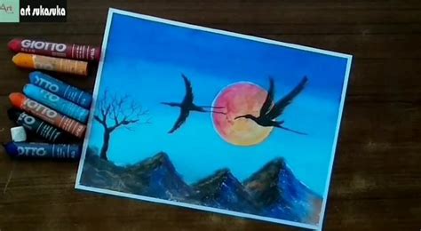 Tips Dan Cara Mewarnai Langit Dengan Gradasi Crayon Tehnik Melukis