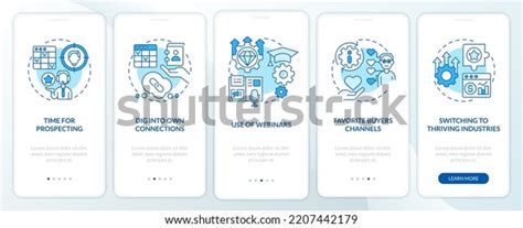 Sales Prospecting Techniques Blue Onboarding Mobile Stock Vector Royalty Free 2207442179