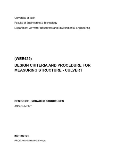 Culvert Design Pdf Flow Measurement Chemical Engineering Culvert Design Pdf Flow Measurement Chemical Engineering