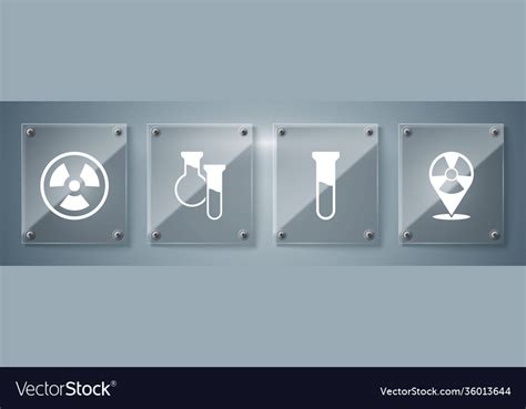 Set Radioactive In Location Test Tube And Flask Vector Image