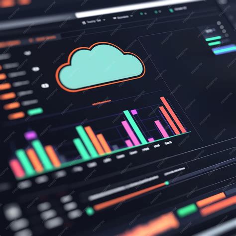 A Sleek Modern Data Analytics Dashboard Featuring Colorful Graphs Cloud Icon And Digital Metrics