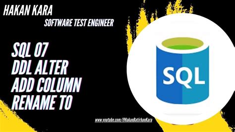 Sql 07 Ddl Alter Add Column Rename To Youtube