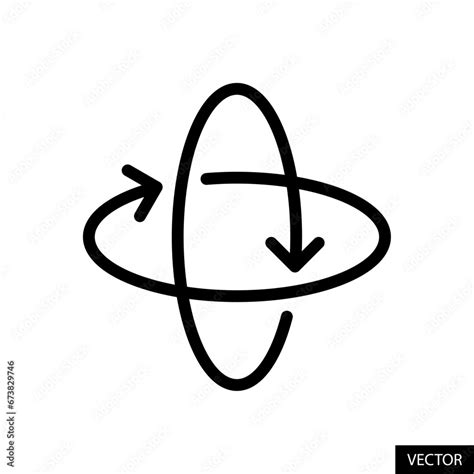 360 Degree View Rotate 360 Degrees 3d Rotation Vector Icon In Line
