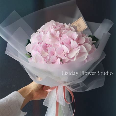 심플한 수국꽃다발 남자친구 꽃선물 추천 By Liziday 네이버 블로그 플로리스트 한송이 꽃다발 꽃다발