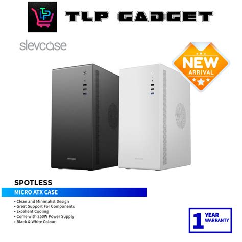 Slevcase Spotless Micro Atx Casing With Se Power Supply Black White Lazada