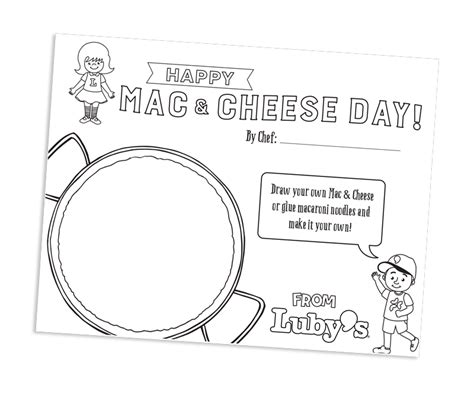 Mac And Cheese Page Coloring Pages