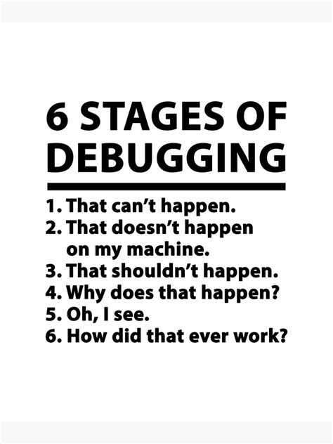 6 Stages Of Debugging Premium Matte Vertical Poster Sold By Birds