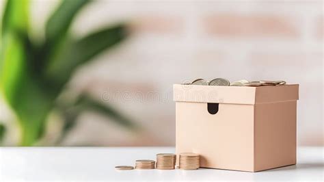 Neat Donation Box With Coins Stock Illustration Illustration Of