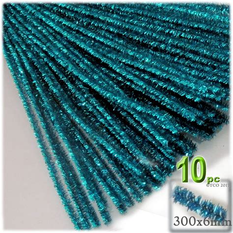 Chenille Stems Sparkly 12 In 10 Pc Ocean Blue Crafts Outlet