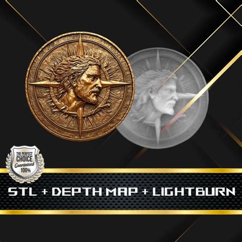 Coin Depth Map Heigh Map 3d Laser Engrave Xtool Stl File Png File Grayscale