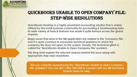PPT The Best Ever Method To Fix QuickBooks Unable To Open Company File Issue PowerPoint