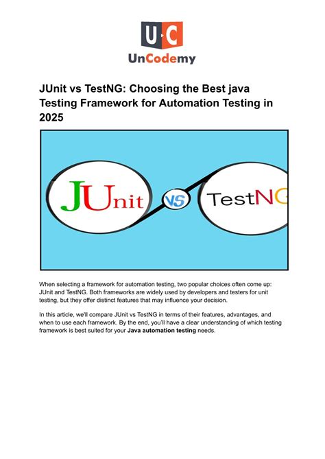 Ppt Junit Vs Testng Choosing The Best Java Testing Framework For