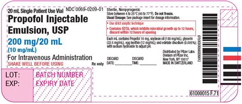 Propofol Package Insert Prescribing Information