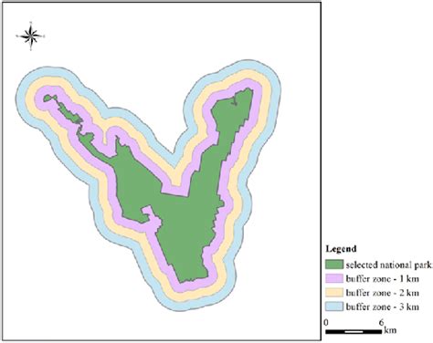 The Visualization Of Selected Buffer Zones Download Scientific Diagram
