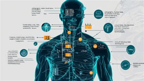 Human Body Integration Of Micro Sensors A High Tech Infographic