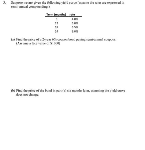 Solved Suppose We Are Given The Following Yield Curve Chegg