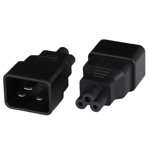 Adapter Iec60320 C20 Plug To Iec 60320 C5 Connector Black