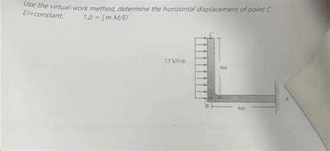 solved use the virtual work method determine the horizontal
