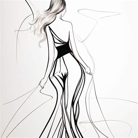 Premium AI Image Fashion Thin Line Illustration AI GenerativexA