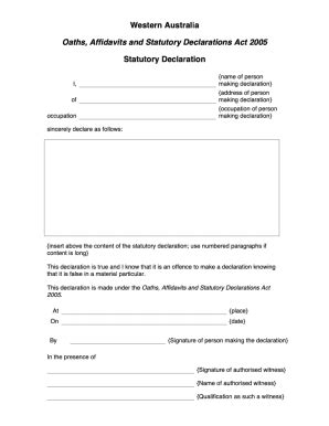 2017 Form AU Oaths Affidavits And Statutory Declarations Act Statutory Declaration Fill Online