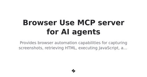 Browser Use Mcp Server For Ai Agents