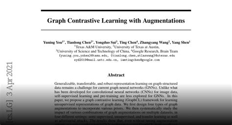 Paper Page Graph Contrastive Learning With Augmentations