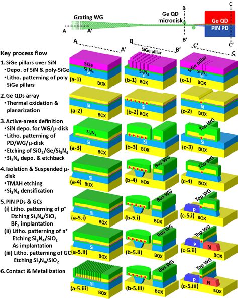 Process Flow And Schematic Diagrams Of Monolithic Integration Of