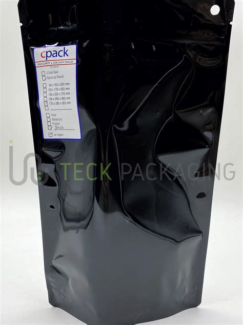 Cpack Plain Black Stand Up Pouch Resealable 50 100pcs Lazada Ph