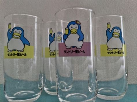 サントリー生ビール 昭和レトロ ペンギングラス4個セット メルカリ