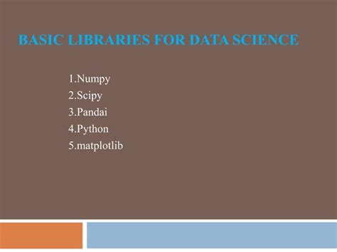 Python Libraries For Data Science Ppt