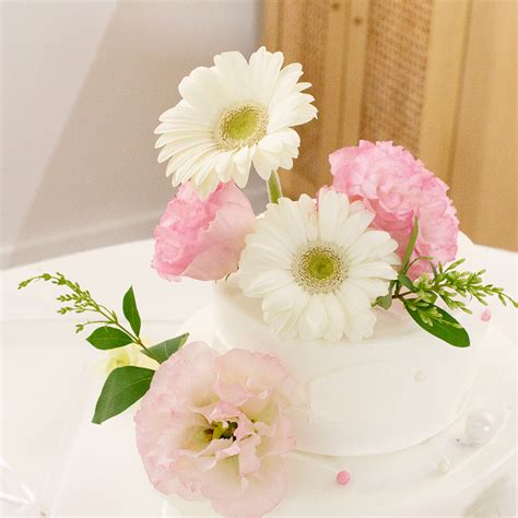 생화 2단 케이크 핑크 원모먼트