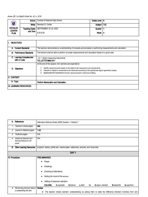 Tle 8 Q1 Lp Technical Drafting Week 4 Pdf Technical Drawing Triangle