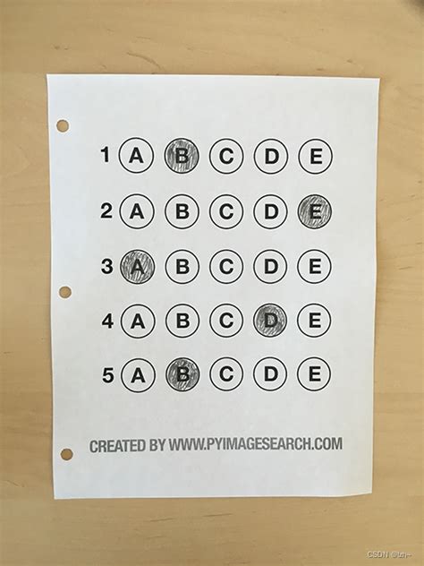 Opencv图像处理——（实战）答题卡识别试卷opencv试卷 Csdn博客