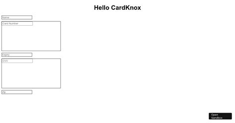 Cardknox React Demo Codesandbox