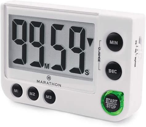 Marathon Large Display Countdown Up Timer With Blinking Alarm And