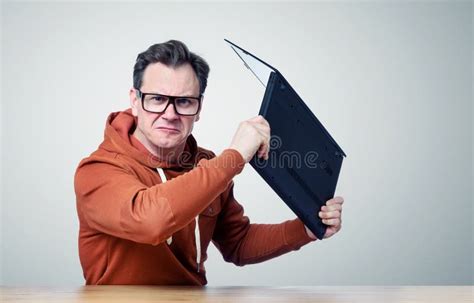 Programmer With Glasses Behind The Keyboard Stock Image Image Of Code Geek 61560709