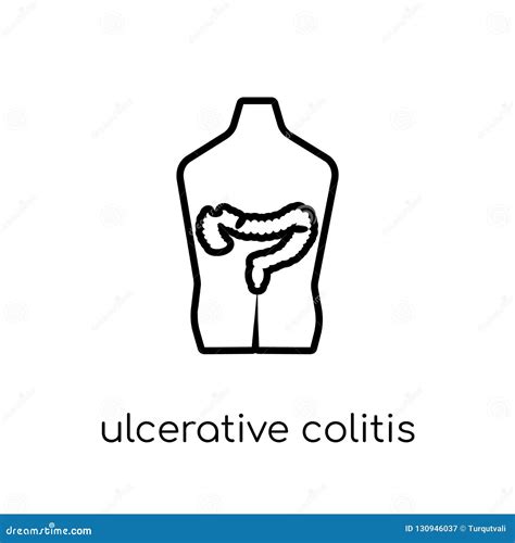 Ulcerative Colitis Icon Trendy Modern Flat Linear Vector Ulcerative
