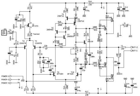 A Circuit Diagram For An Igbt Audio Amplifier