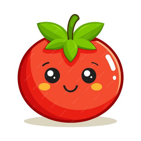 Premium Vector Cute Tomato Smile Cartoon Vector Icon Illustration