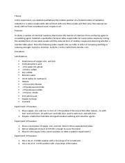 Oxidation Reduction Lab Report Docx Theory In This Experiment We Establish Qualitatively The