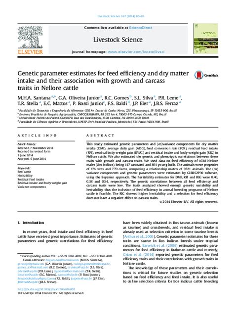 Pdf Genetic Parameter Estimates For Feed Efficiency And Dry Matter Intake And Their