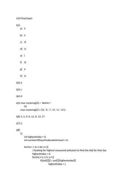 143 Final Exam Pdf Algorithms Software Engineering