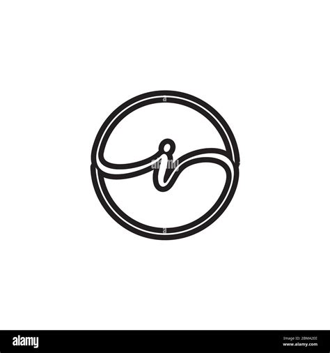I Letter Script Circle Logo Design Vector Stock Vector Image Art Alamy