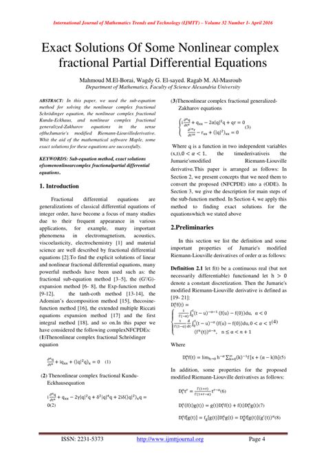 pdf exact solutions of some nonlinear complex fractional partial