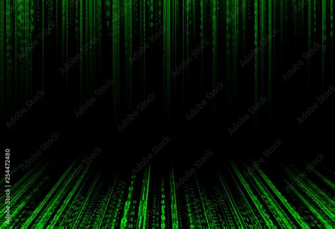 Digital Data Binary Code Technology Matrix Background Data Flood Conectivity Futuristic Binary