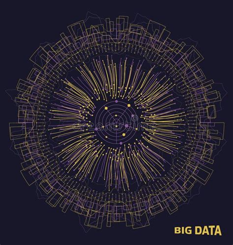 Big Data Visualization Structure Made In Lines And Dots Array Stock